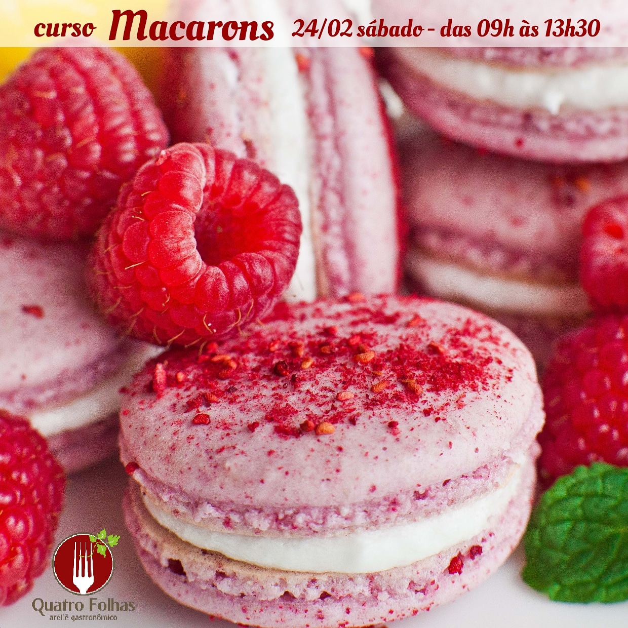 Neste sábado 24/02/18 é dia de aprender a fazer os melhores macarons ...
